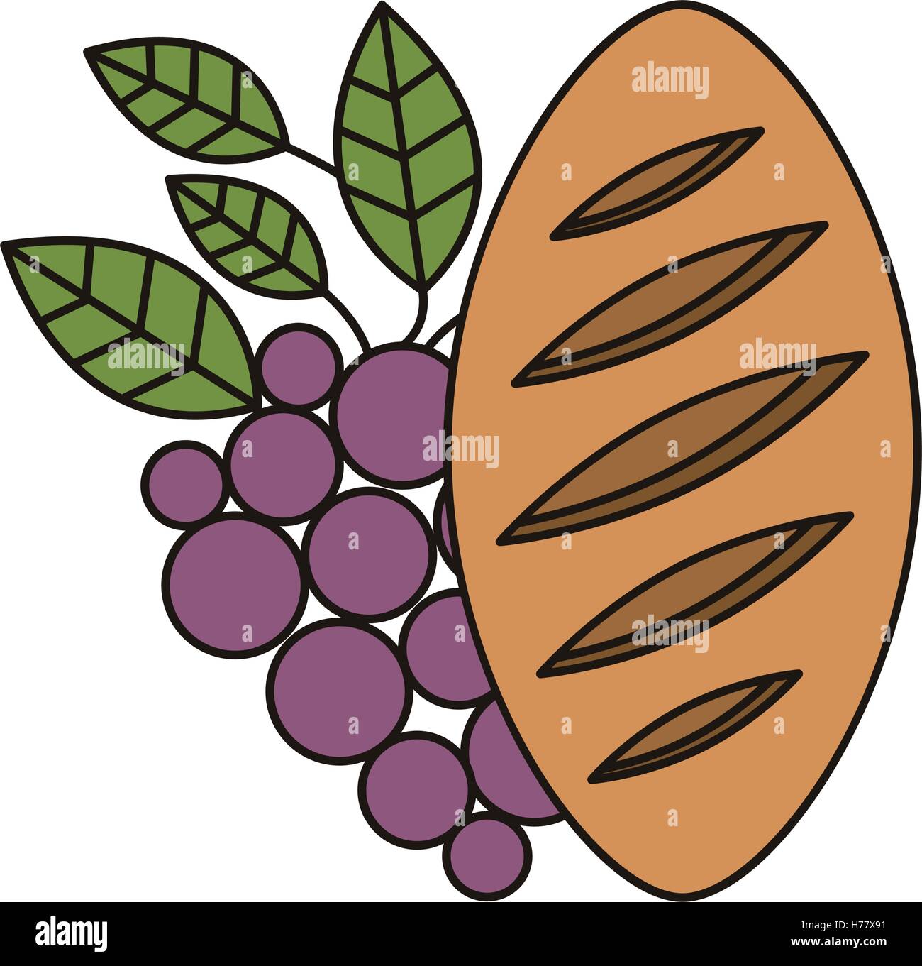 Bread and wine over white background. communion icon. vector ...