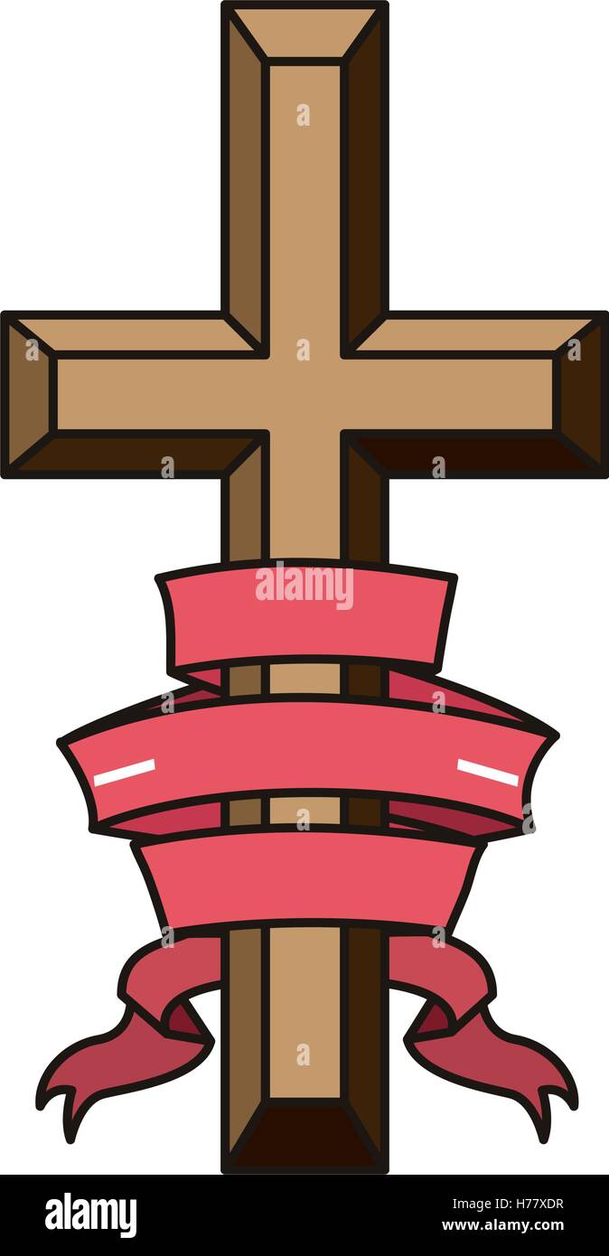 Cross With Ribbon Clipart
