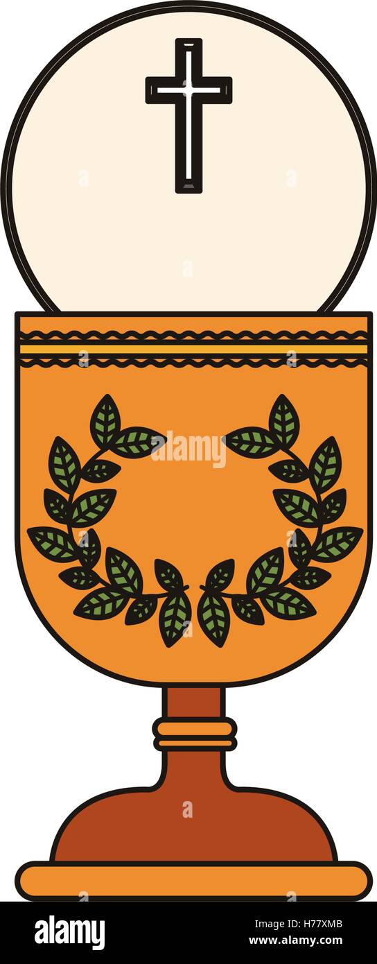 gold holy grail with cross. religion catholic and christianity icon ...