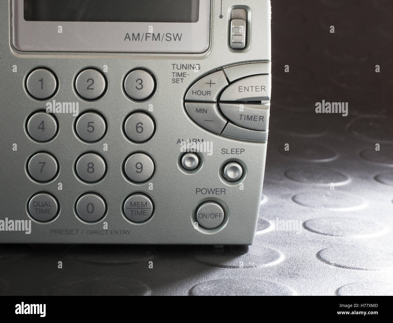 Keypad on a battery powered radio that can receive broadcast and ...