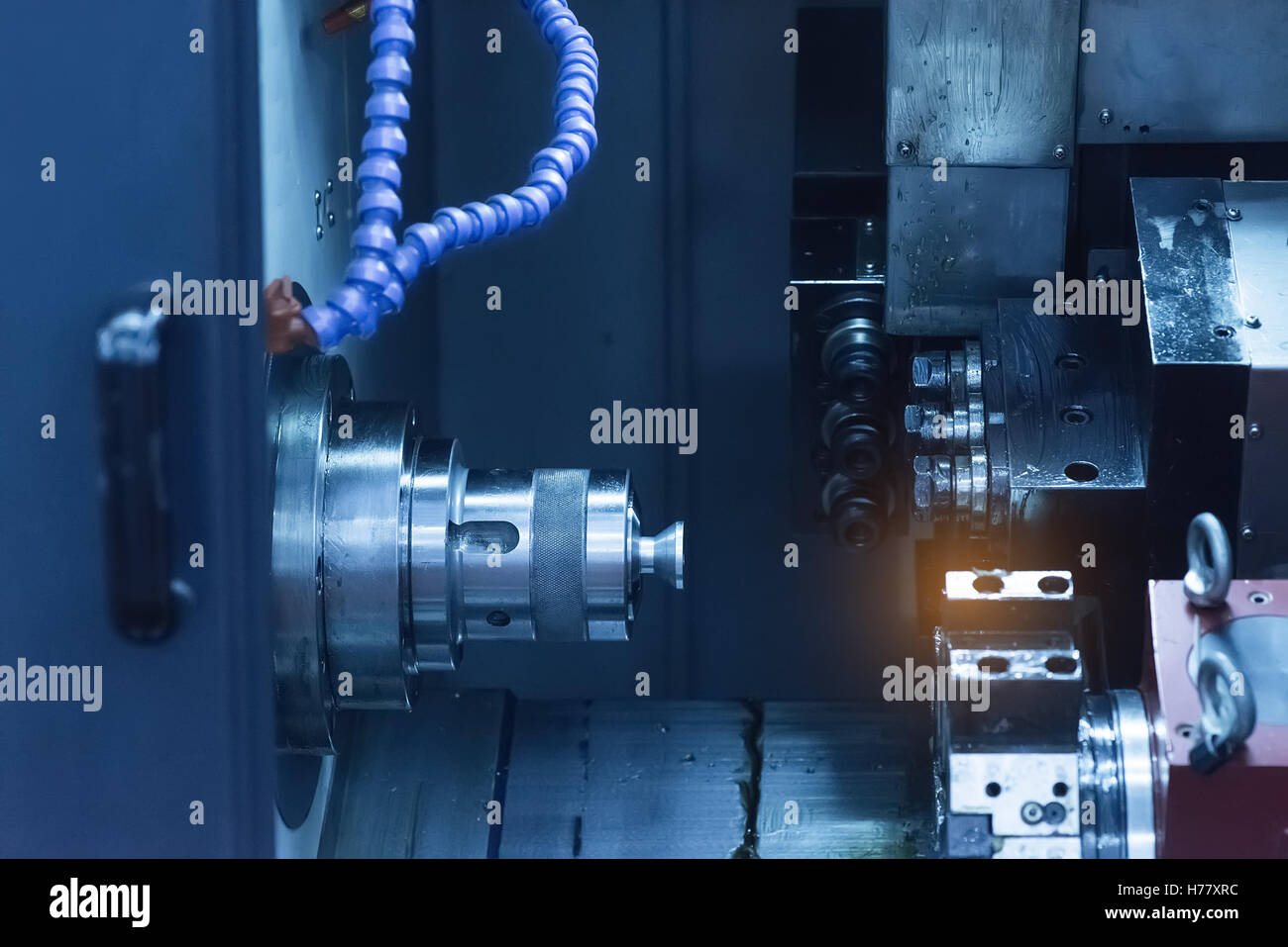 industrial metalworking cutting process by milling cutter Stock Photo ...