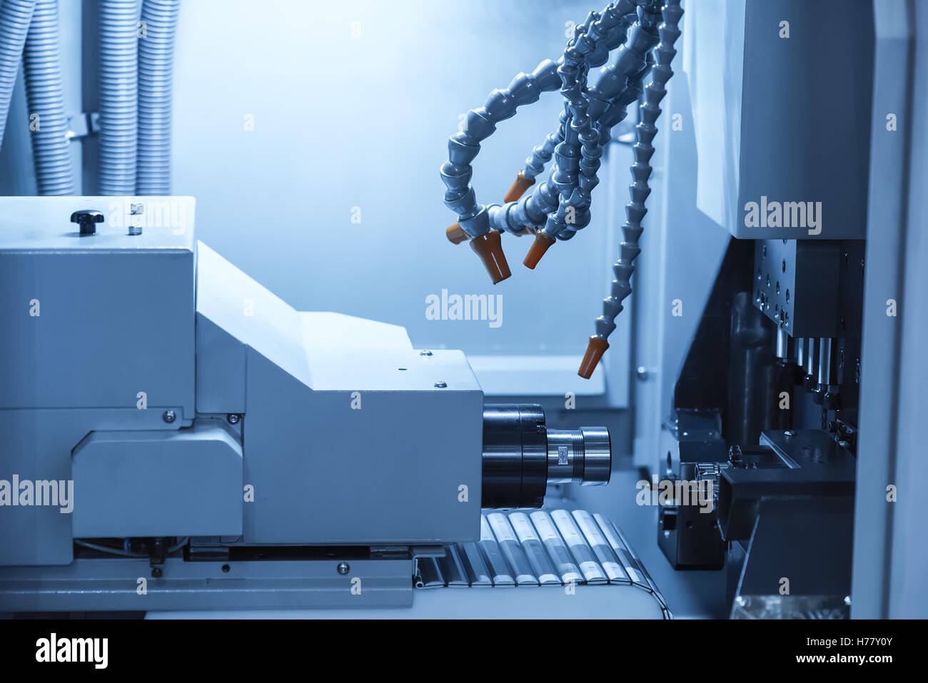 industrial metalworking cutting process by milling cutter Stock Photo ...