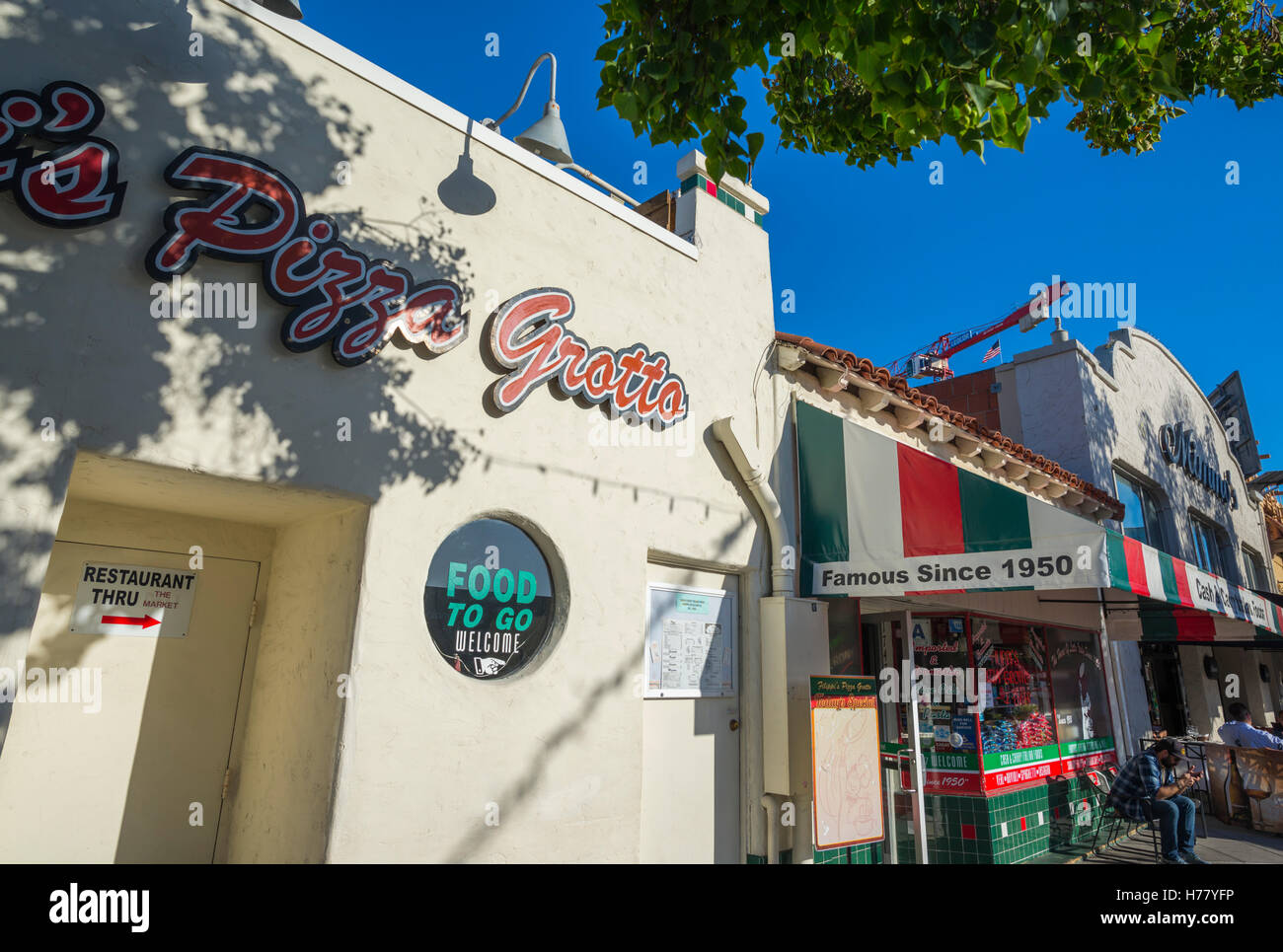 Filippi's Pizza Grotto, Little Italy, San Diego, California, USA Stock Photo - Alamy