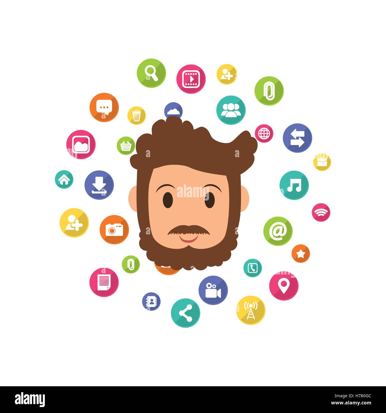 Social media networking icon vector illustration graphic design Stock ...