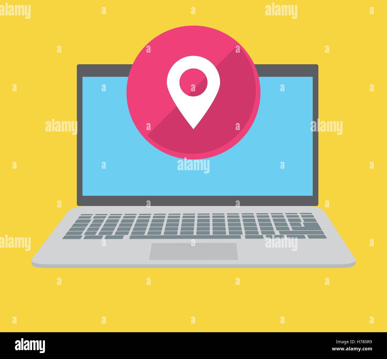 computer gps ubication icon vector illustration graphic design Stock Vector Image & Art - Alamy