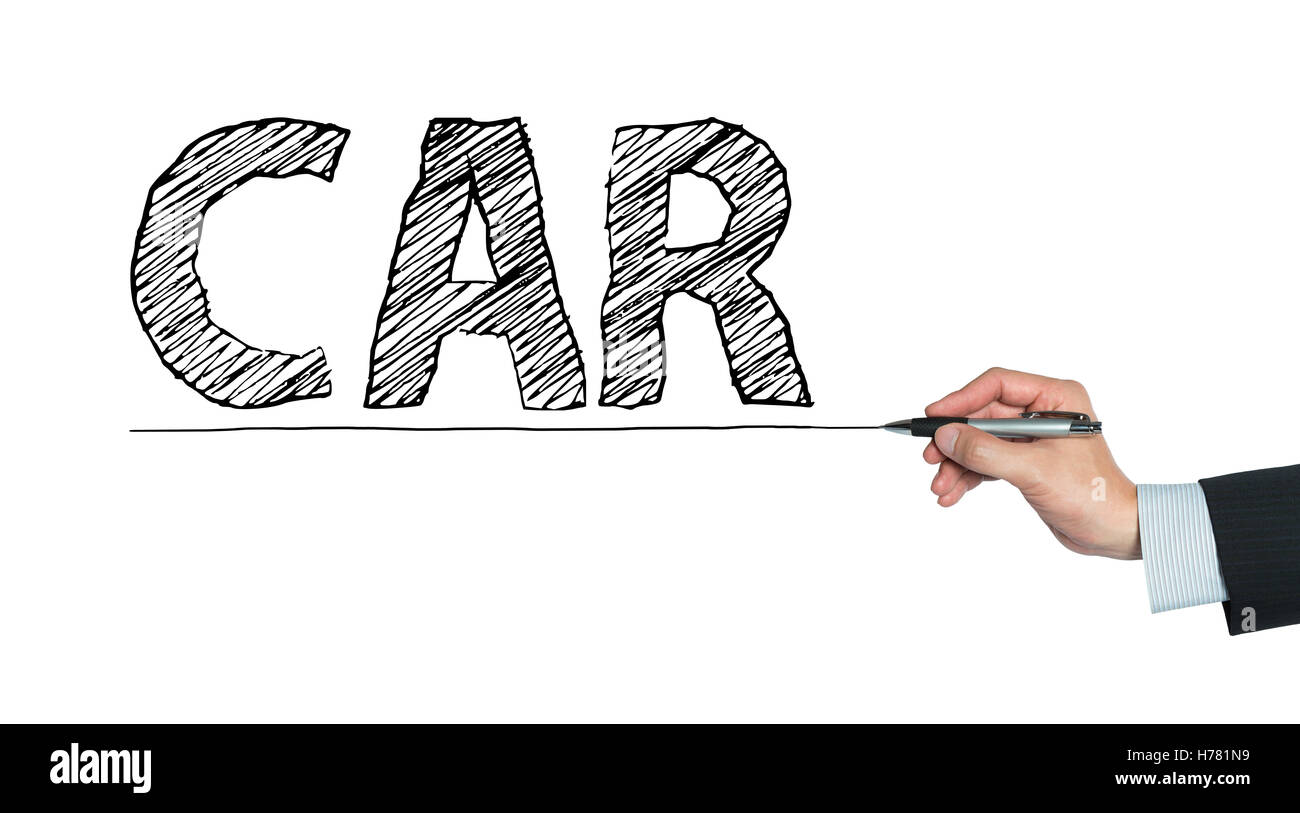 car written by hand, hand writing on transparent board, photo Stock ...