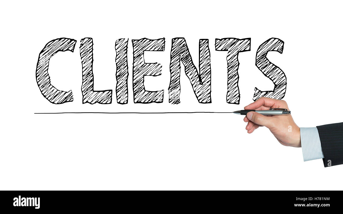 clients written by hand, hand writing on transparent board, photo Stock ...