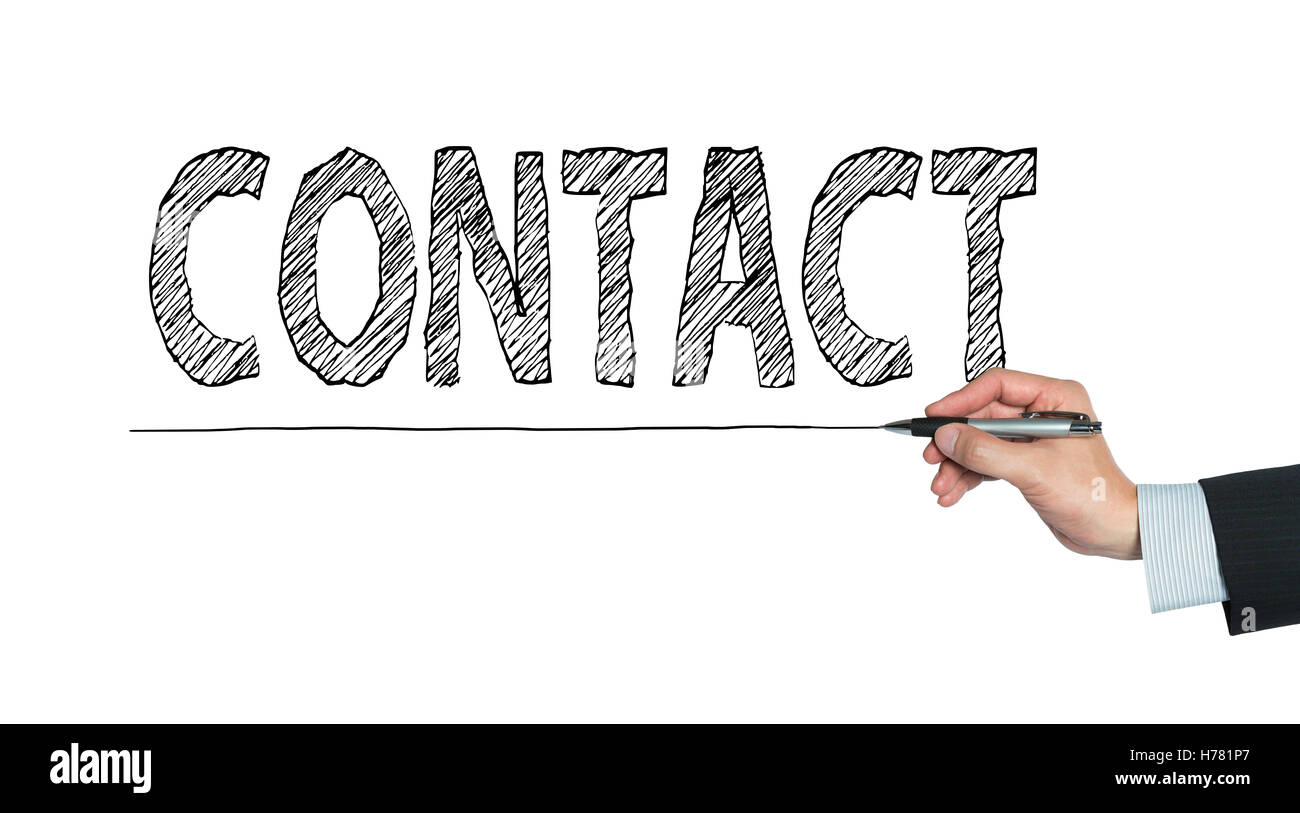 contact written by hand, hand writing on transparent board, photo Stock ...