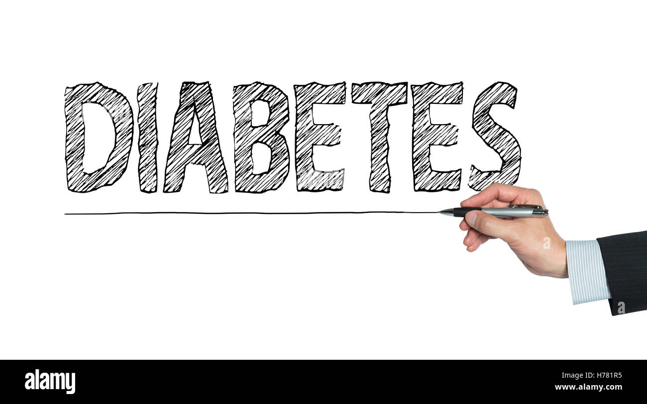 diabetes written by hand, hand writing on transparent board, photo ...