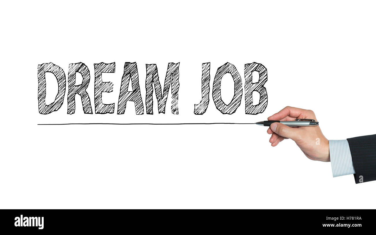 dream job written by hand, hand writing on transparent board, photo ...