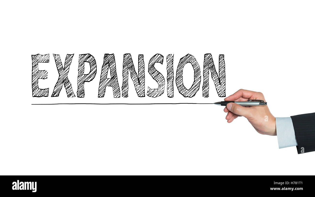 expansion written by hand, hand writing on transparent board, photo ...