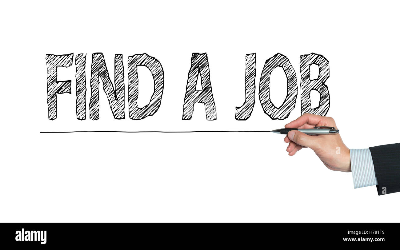 find a job written by hand, hand writing on transparent board, photo ...