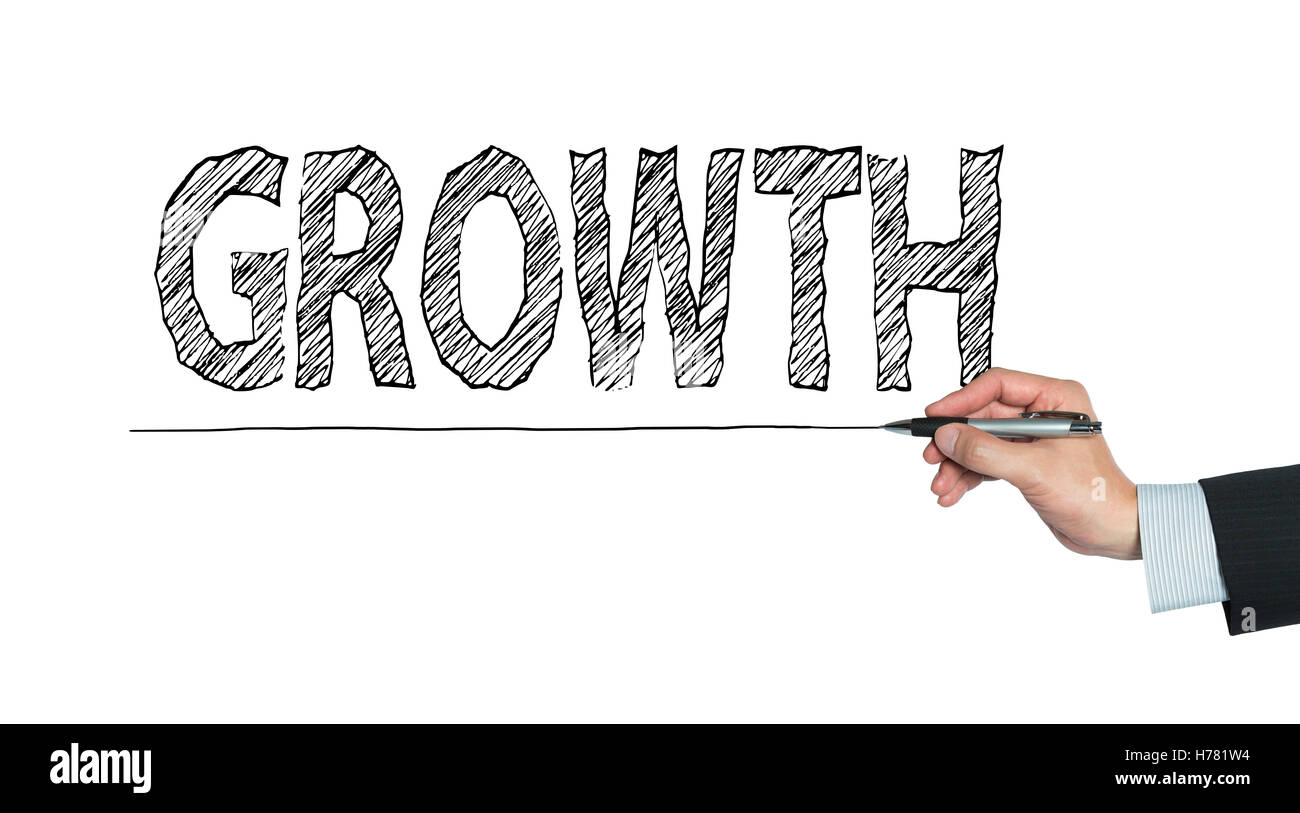 growth written by hand, hand writing on transparent board, photo Stock ...