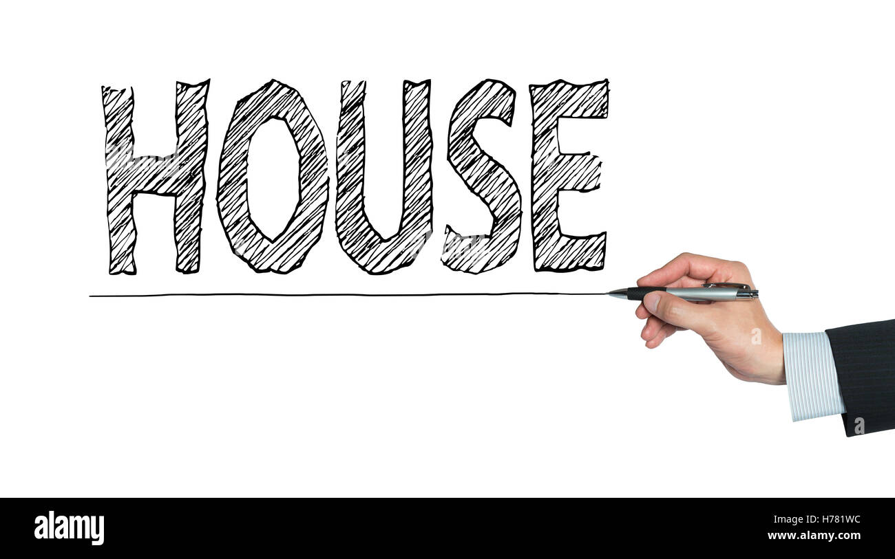 house written by hand, hand writing on transparent board, photo Stock ...