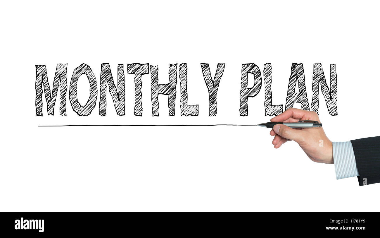 monthly plan written by hand, hand writing on transparent board, photo ...