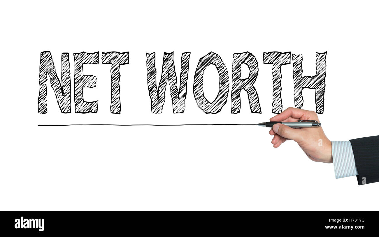 net worth written by hand, hand writing on transparent board, photo ...