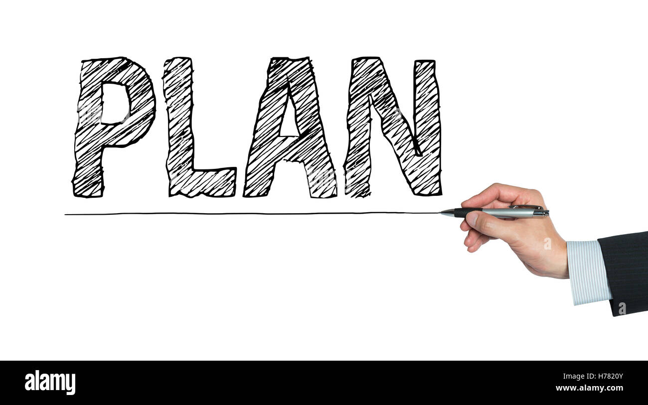 plan written by hand, hand writing on transparent board, photo Stock ...