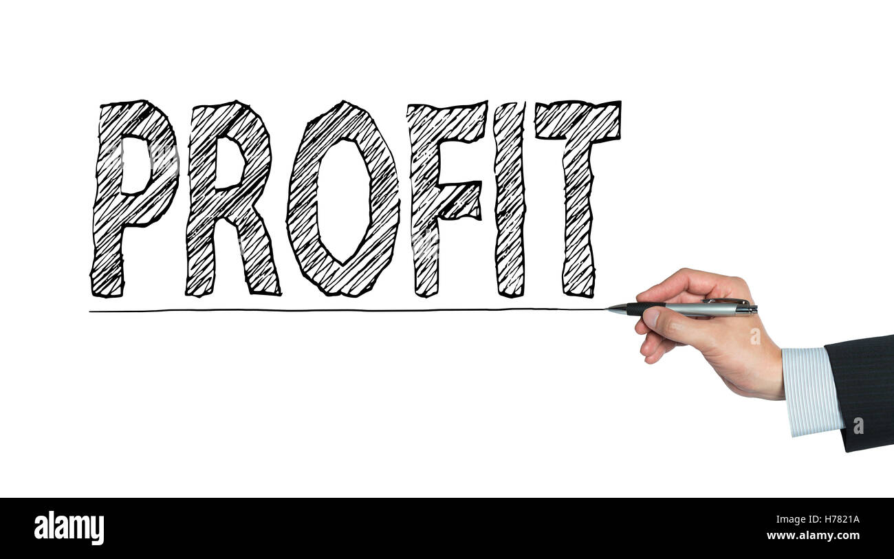 profit written by hand, hand writing on transparent board, photo Stock ...