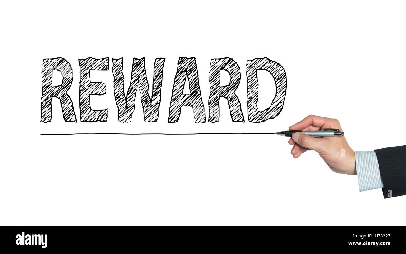 reward written by hand, hand writing on transparent board, photo Stock ...