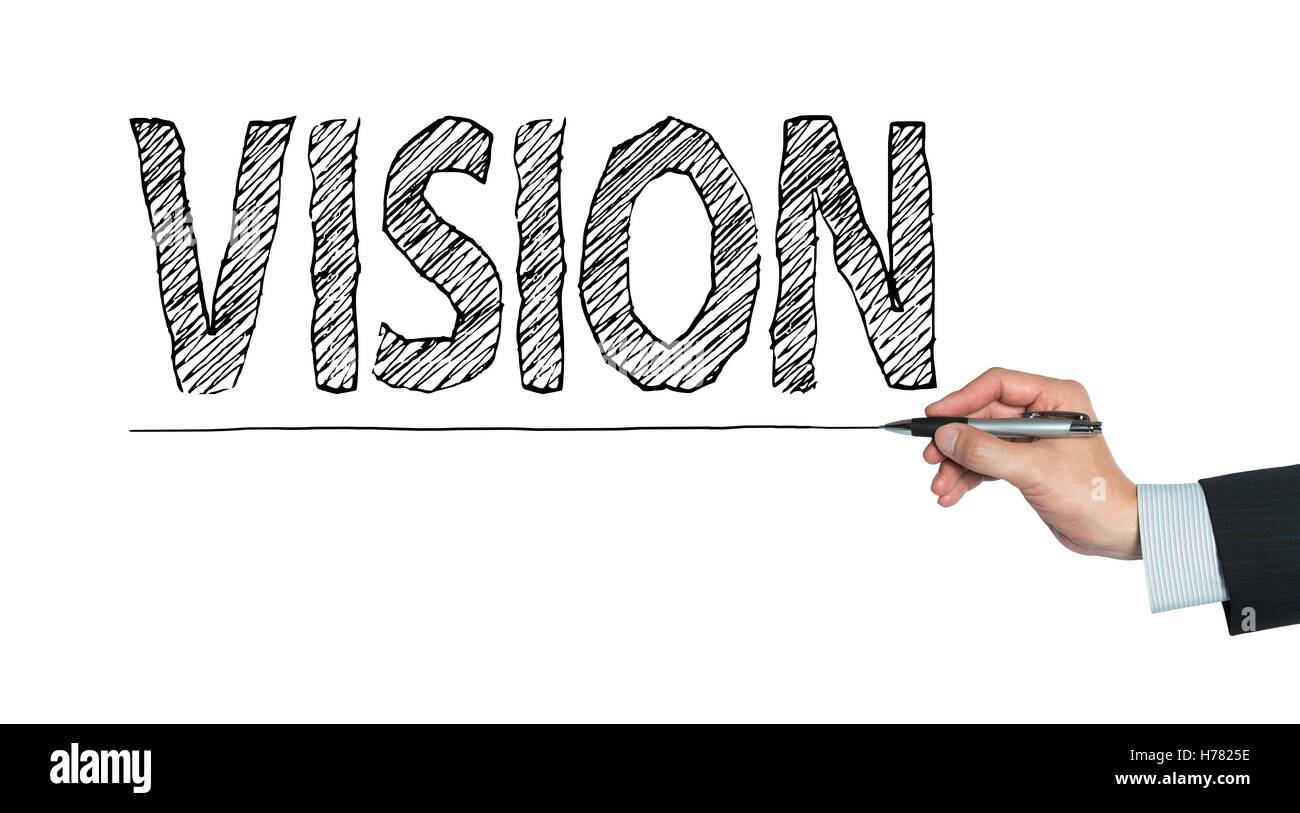 vision written by hand, hand writing on transparent board, photo Stock ...