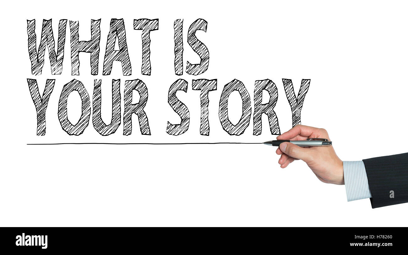 what is your story written by hand, hand writing on transparent board ...