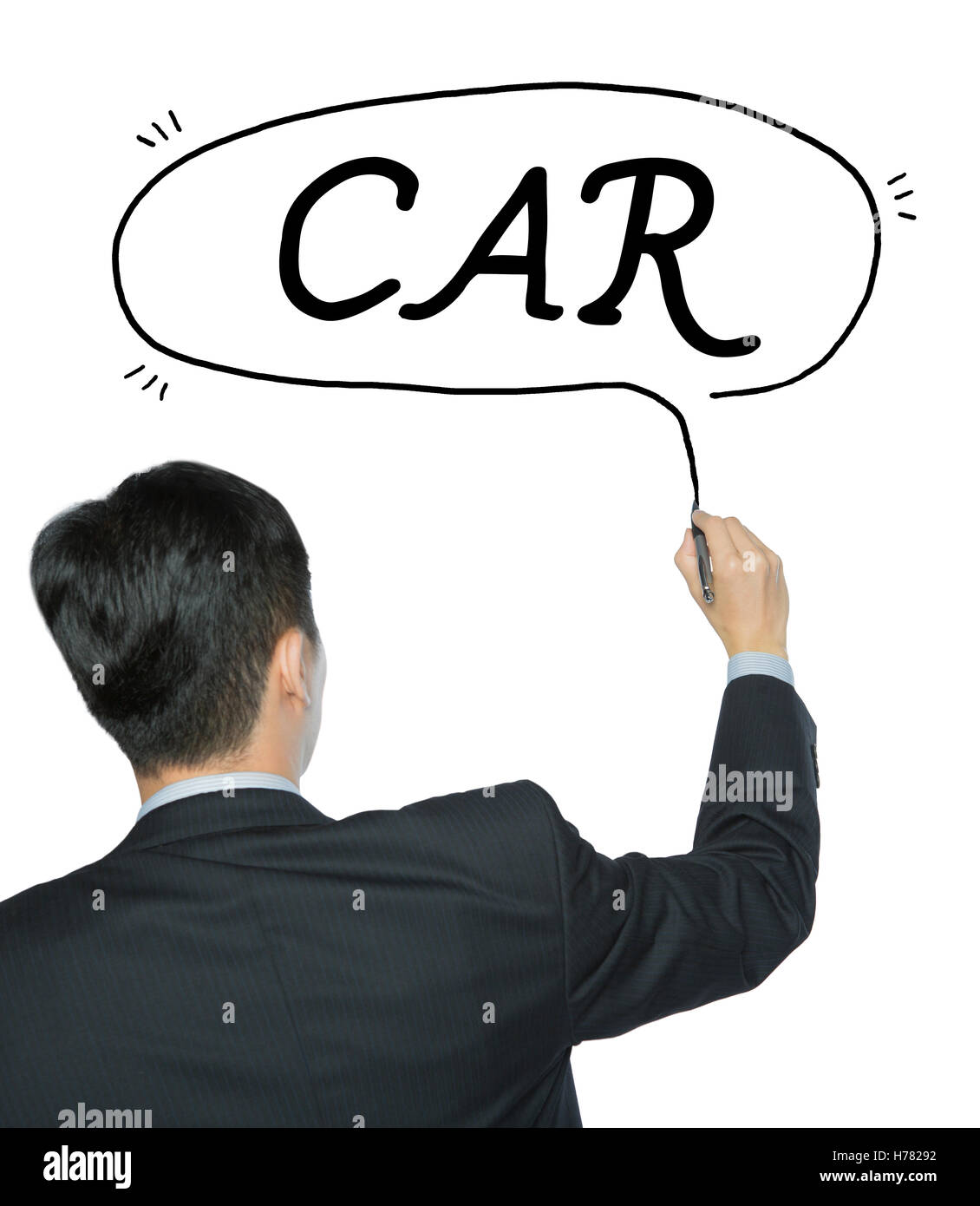 car written by businessman in black suit, hand writing on transparent ...