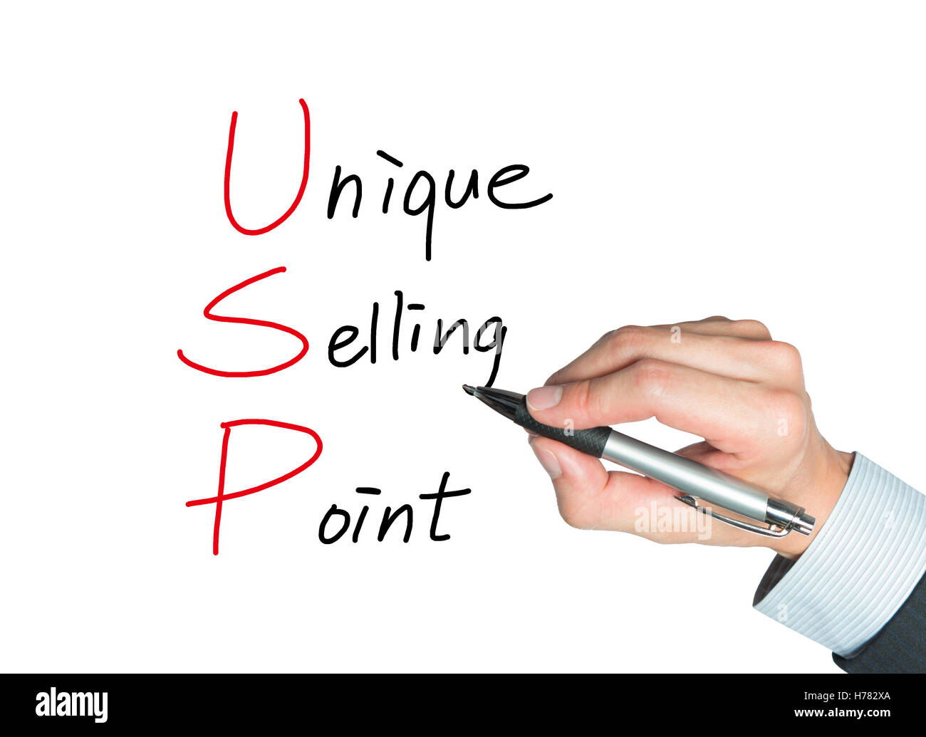 unique selling point drawn by hand, isolated background Stock Photo - Alamy