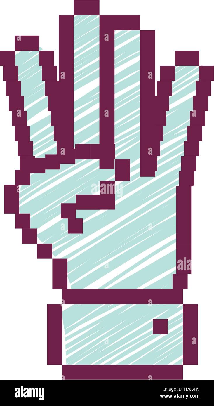 Cursor concept hand shape icon over white background. draw design ...