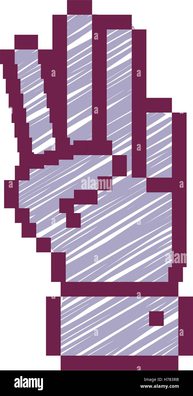 Cursor concept hand shape icon over white background. draw design ...