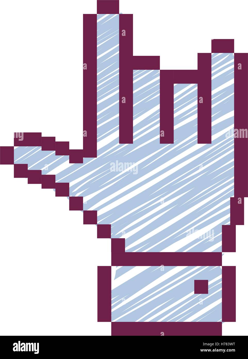 Cursor concept hand shape icon over white background. draw design ...