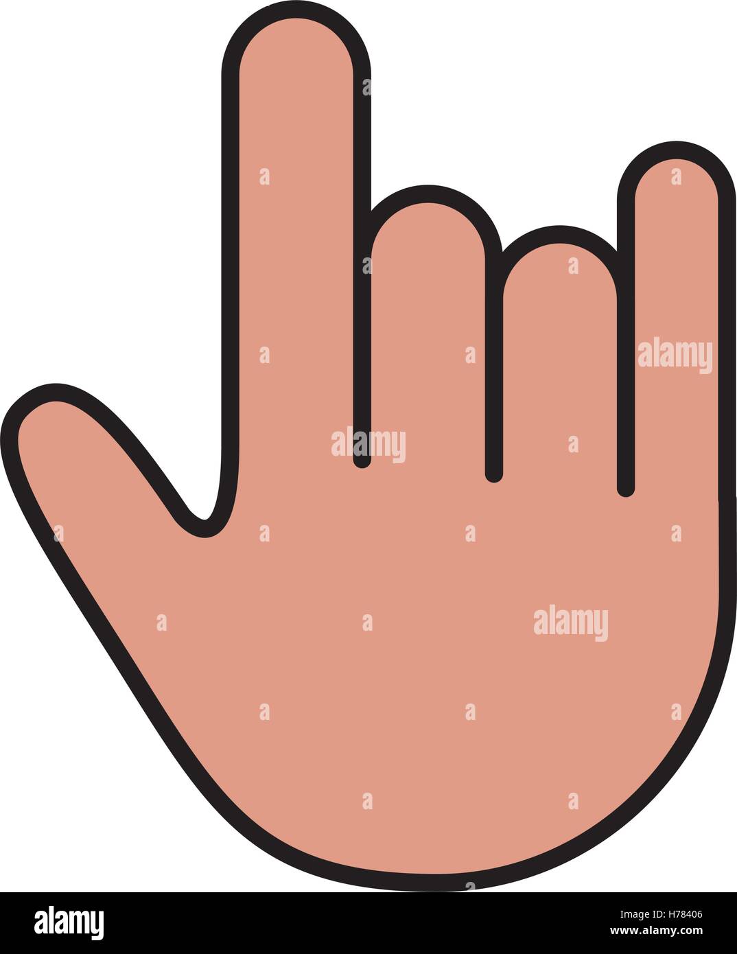 human hand making a expression over white background. vector ...