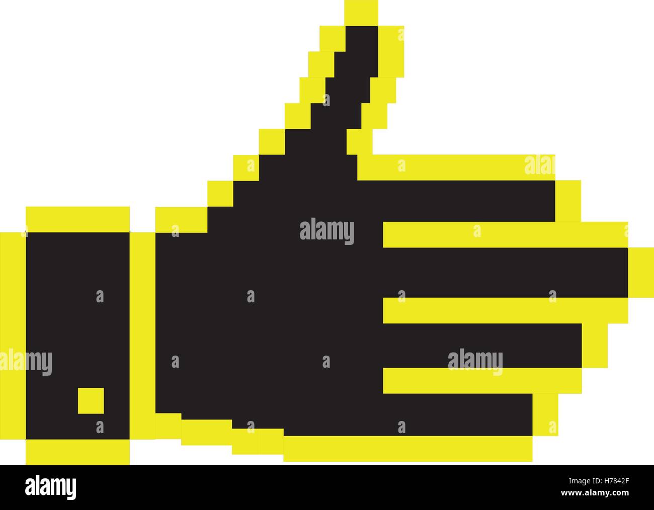 black and yellow Cursor concept hand shape icon over white background ...