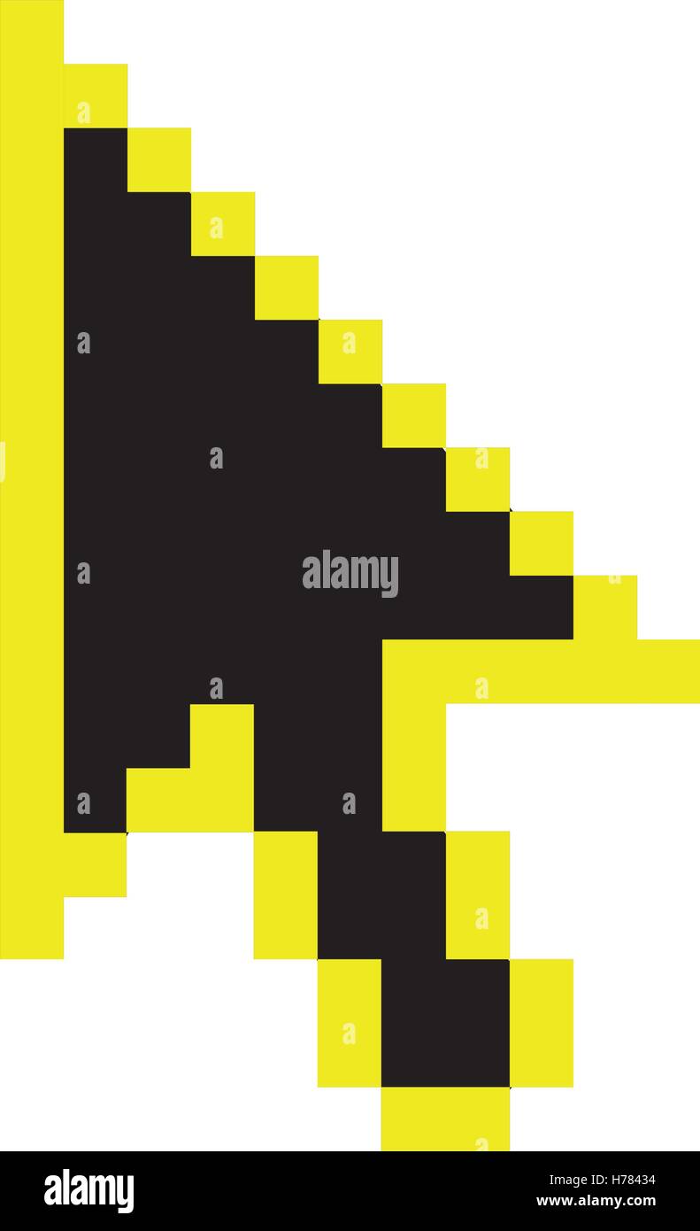 black and yellow arrow cursor icon over white background. vector ...