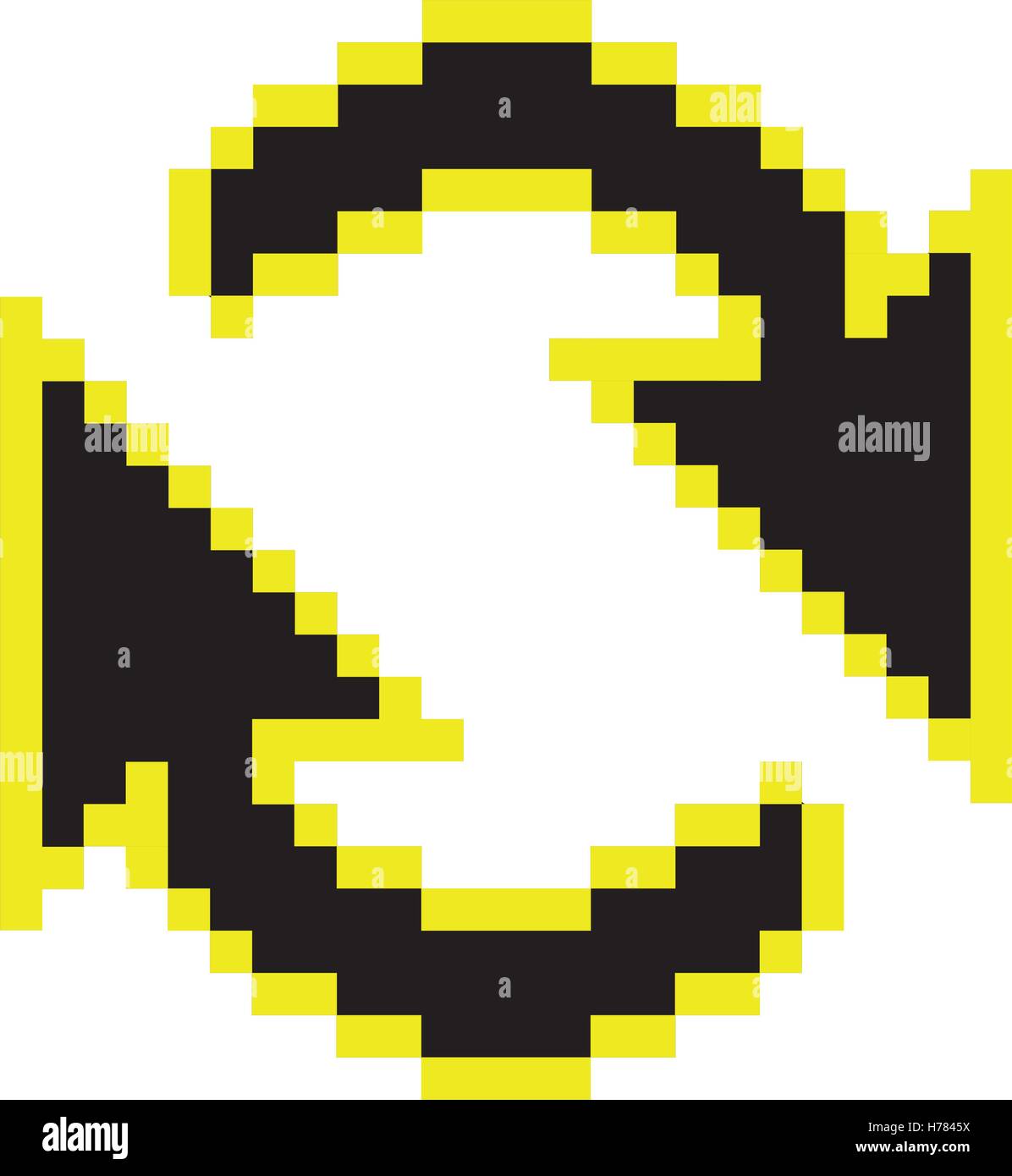 yellow and black loading and refresh arrows cursor icon over white ...