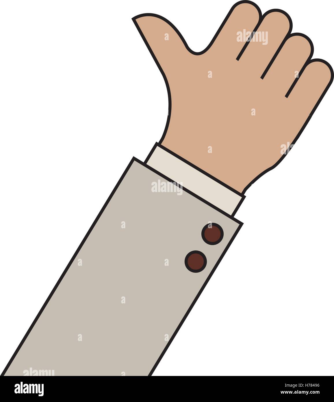 human arm and hand making a good expression over white background ...