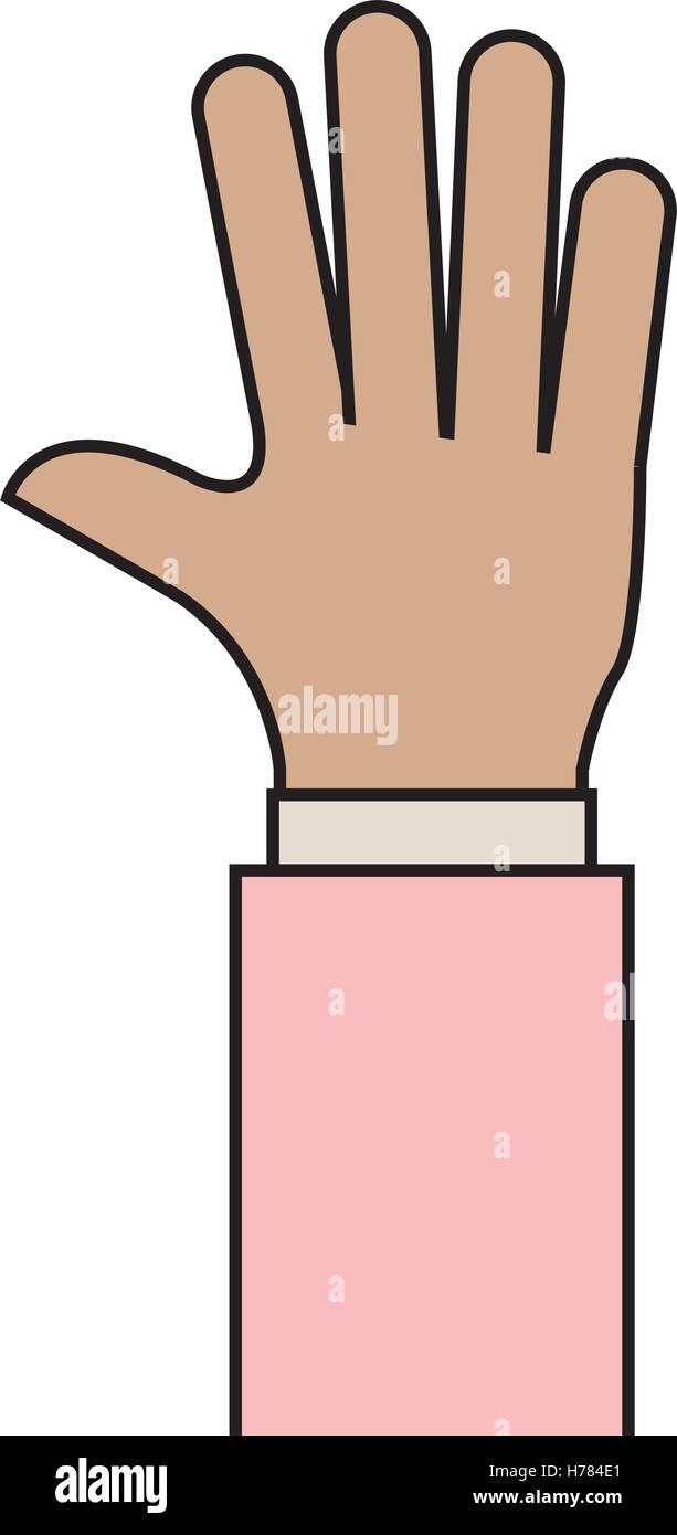 human arm and open hand making a expression over white background ...