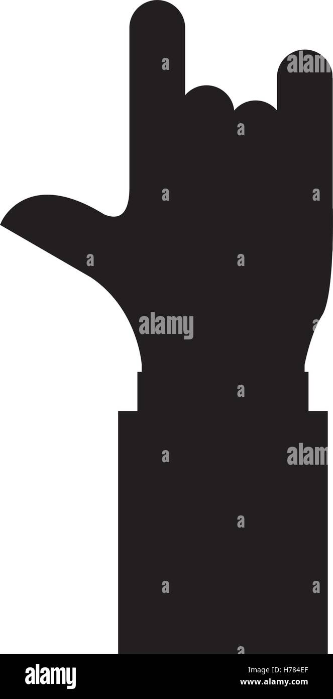 silhouette of human arm and hand making a expression over white ...