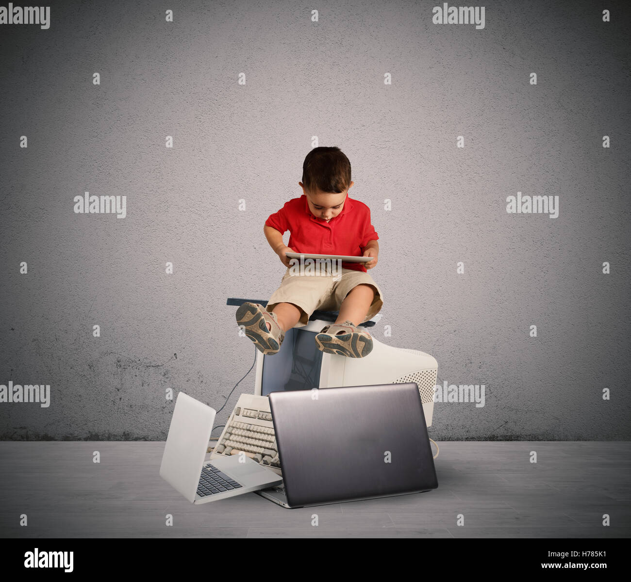 Harmful technology for the growth of the child Stock Photo - Alamy