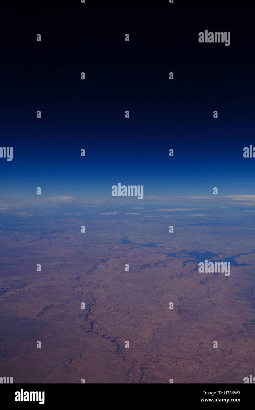 View overhead of a dry desert landscape Stock Photo - Alamy