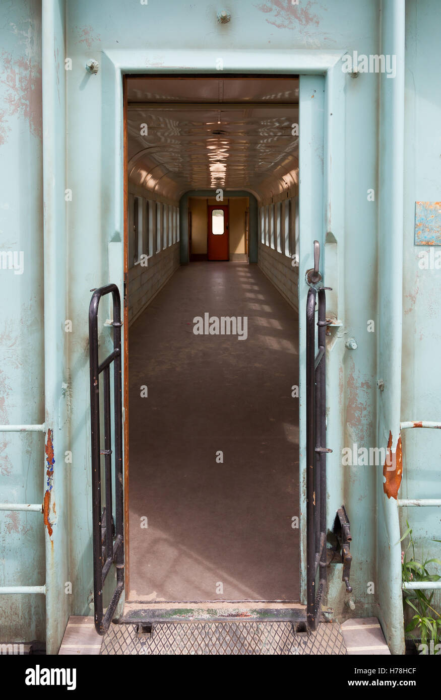 Old empty train carriage, not in use anymore Stock Photo - Alamy