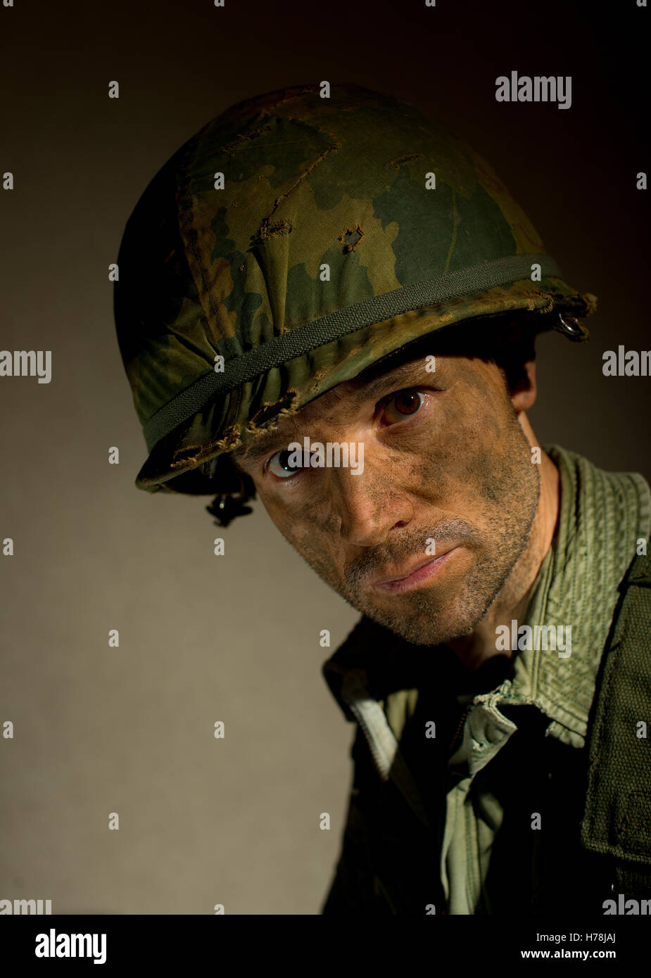 Portrait face american soldier hi-res stock photography and images - Alamy
