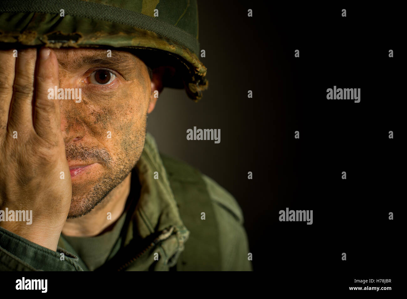 US Marine (Vietnam War) suffering with PTSD Stock Photo - Alamy