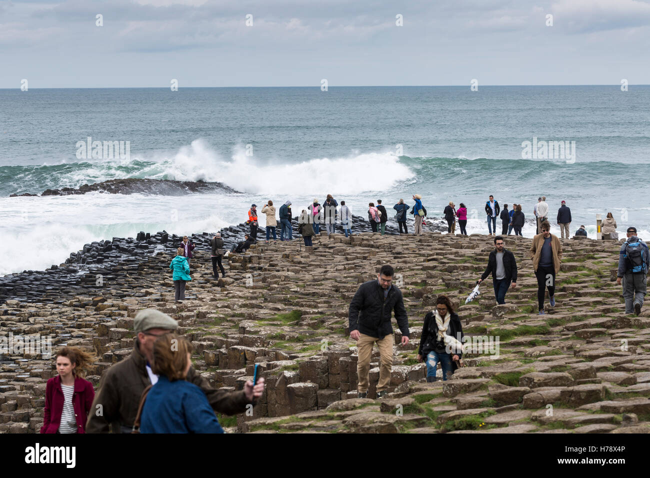 Giants Causeway on the north Antrim coast in Ulster, Ireland Stock ...