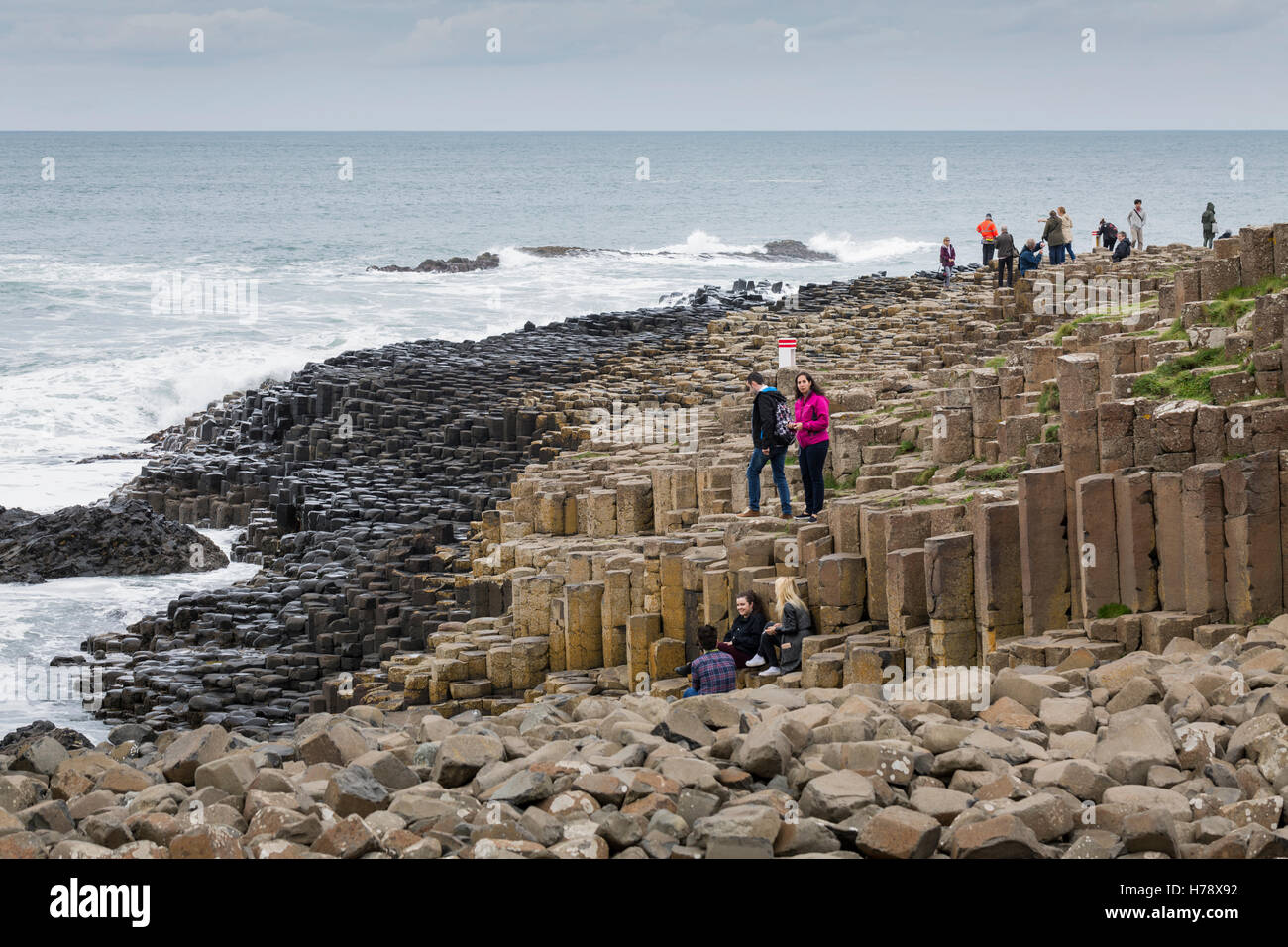 Giants Causeway on the north Antrim coast in Ulster, Ireland Stock ...