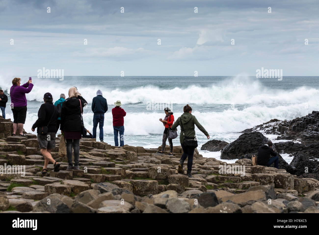 Giants Causeway on the north Antrim coast in Ulster, Ireland Stock ...
