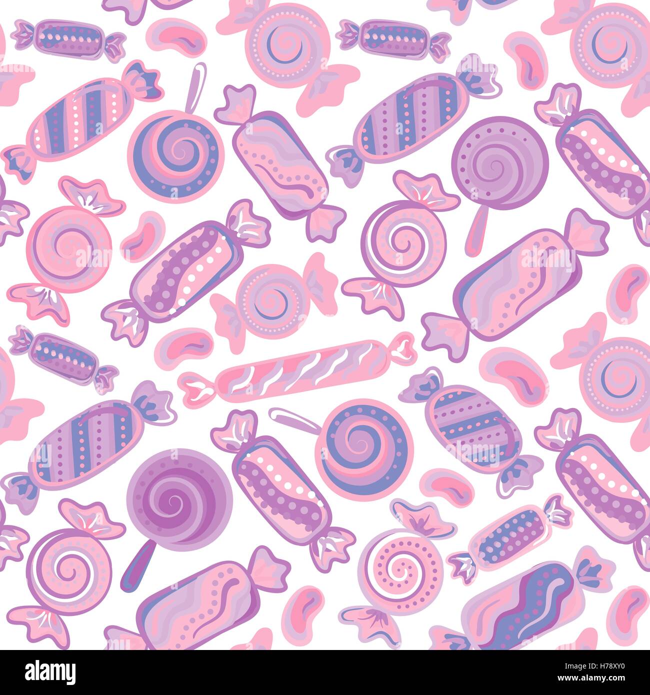 Yummy colorful sweet lollipop candy cane seamless pattern. Vector ...