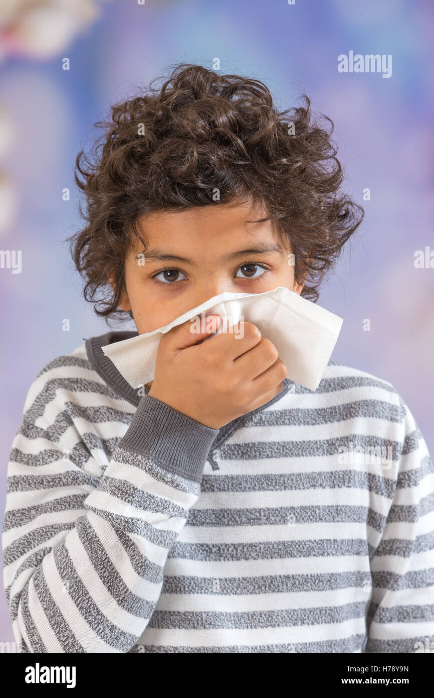CHILD WITH RHINITIS Stock Photo - Alamy