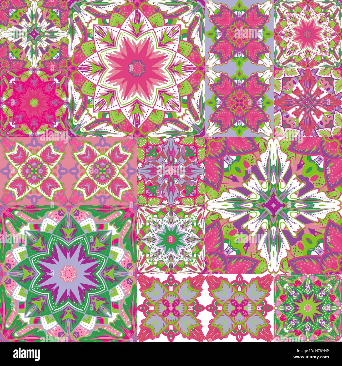 Seamless patchwork background. Oriental ornament motifs. Colorful ...