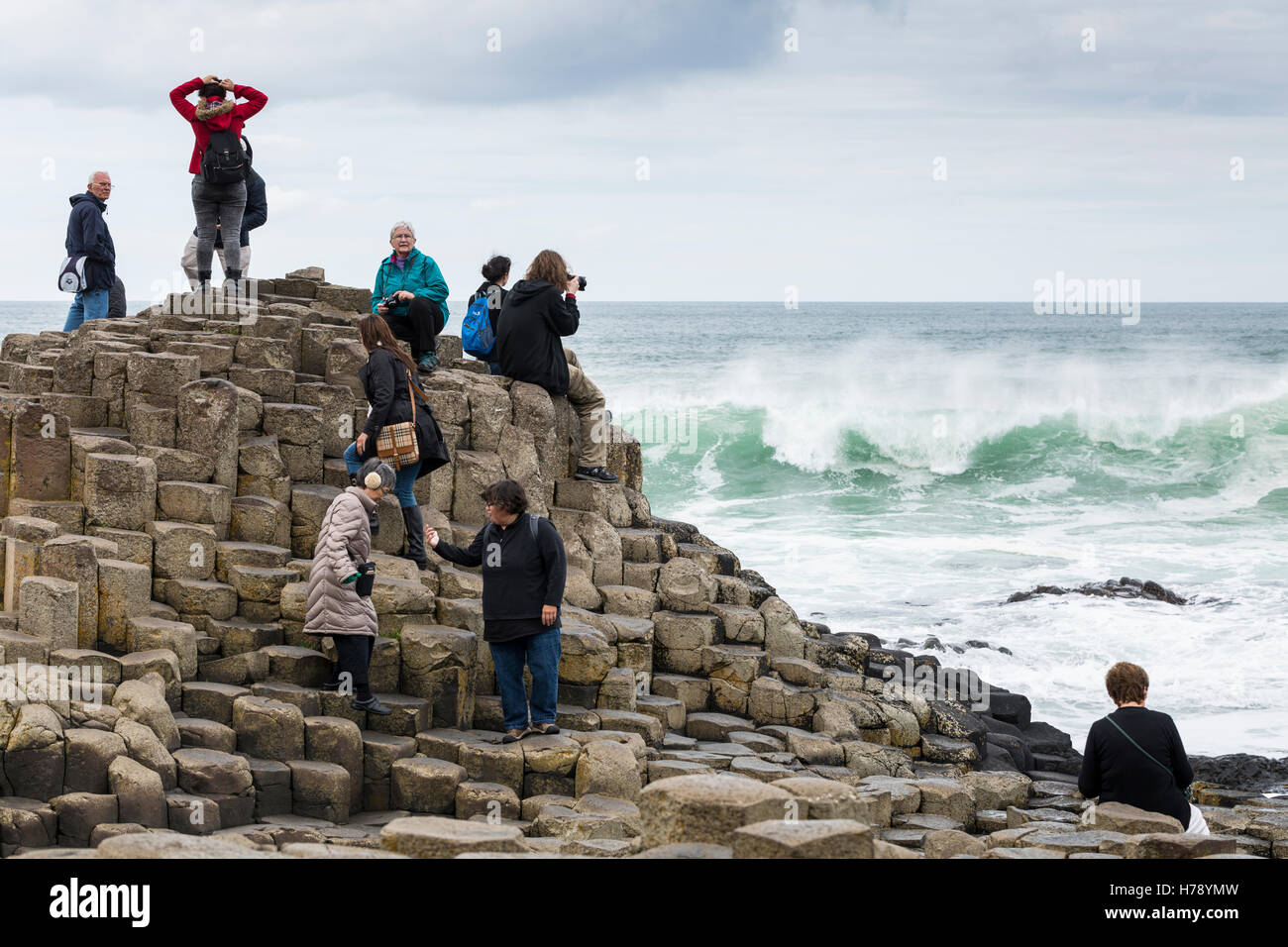 Giants Causeway on the north Antrim coast in Ulster, Ireland Stock ...