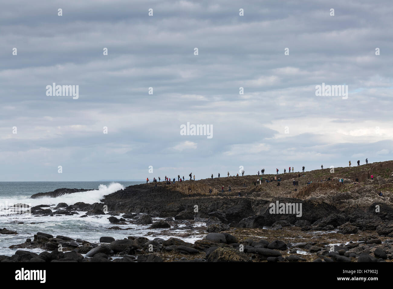 Giants Causeway on the north Antrim coast in Ulster, Ireland Stock ...